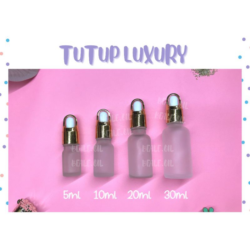 PUTIH 5ml Lux Lid Frosted Glass Pipette Bottle - Luxury Frosted Glass ...