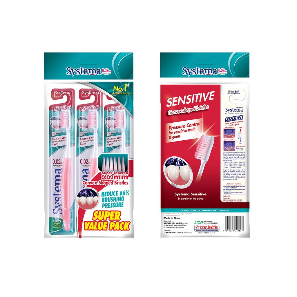 Systema Toothbrush Super Value Pack 3s (Comfort / Compact / Full Head ...