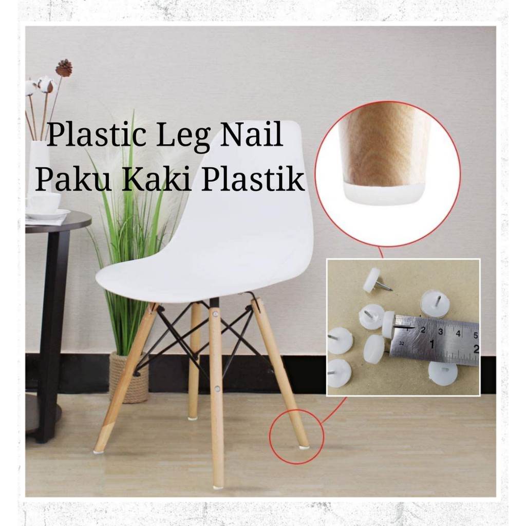 White Plastic Leg Nail Glide for Furniture Wooden Table Chair Feet Anti ...