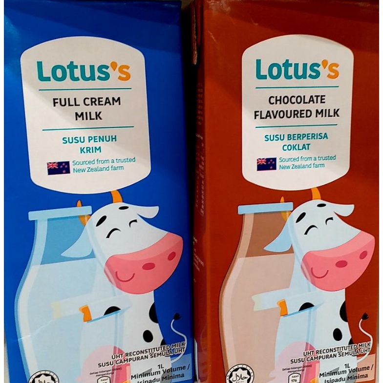 [2024 batch] Lotus's Milk Chocolate Full Cream Milk Susu Coklat (1litre ...