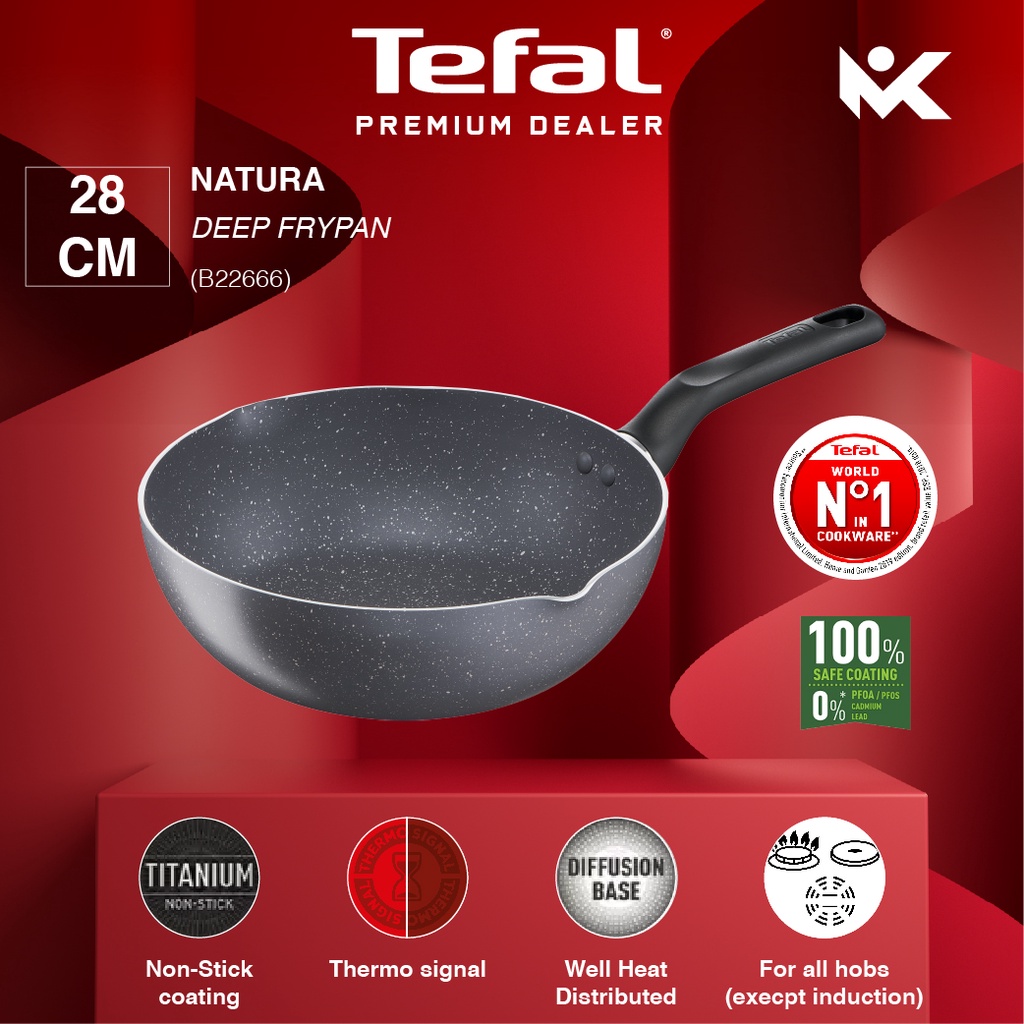 Tefal Natura Deep Frypan (28cm) (B22666) | Shopee Malaysia