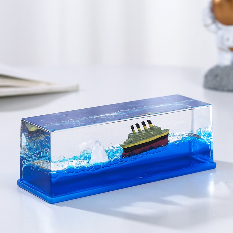 Cruise Ship Fluid Drifting Bottle Ornaments Floating Boat Ornament ...