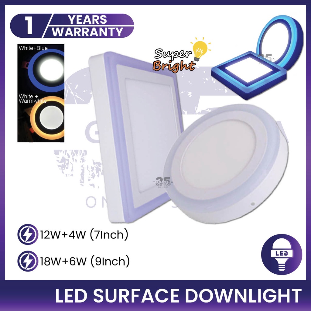 LED Surface Downlight 7Inch 12W+4W / 9Inch 18W+6W Round / Square LED ...
