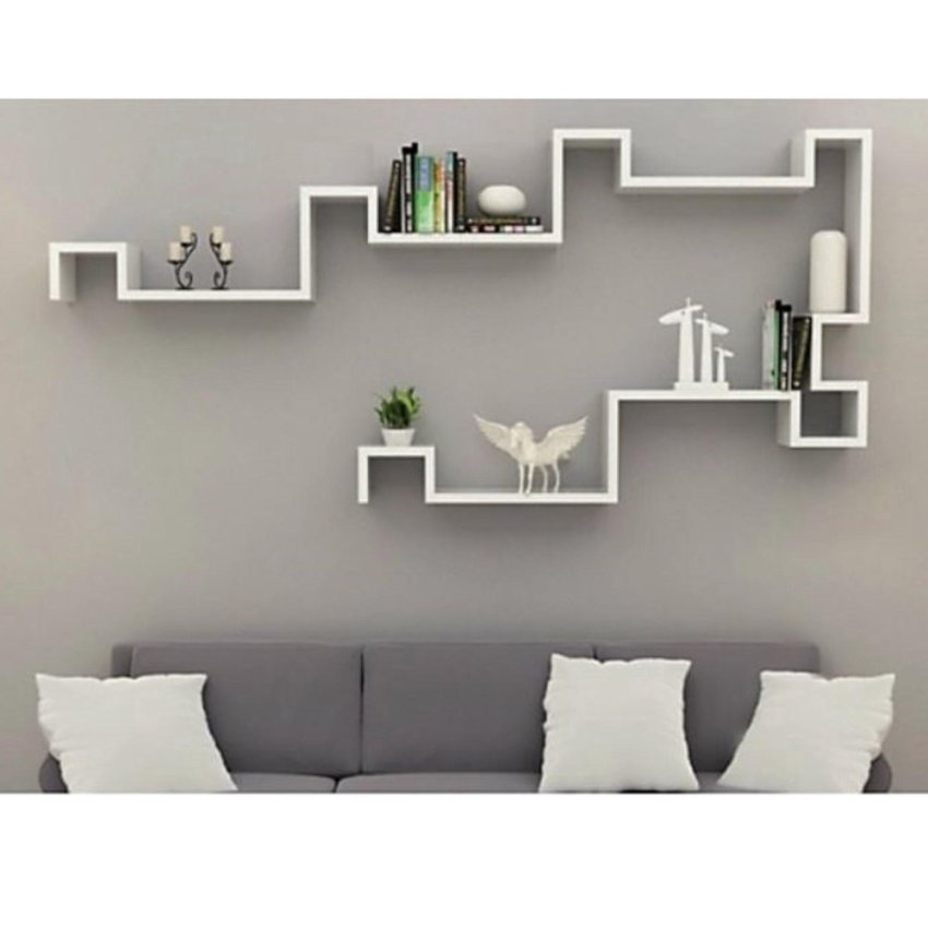 [READY STOCK] FOREVER Set of 2 'S' Shape Wall Mounted Shelves (White ...