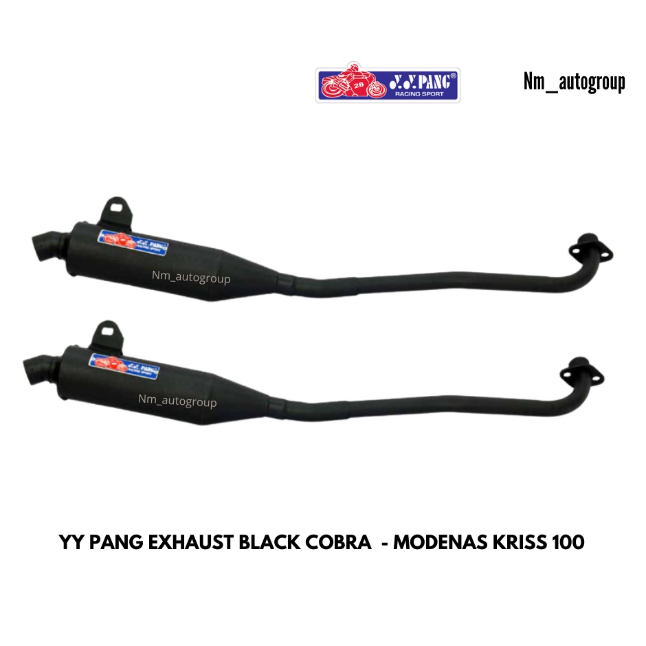 YY PANG Racing Exhaust Ekzos (ORI) - KRISS 100 - BLACK COBRA | Shopee ...