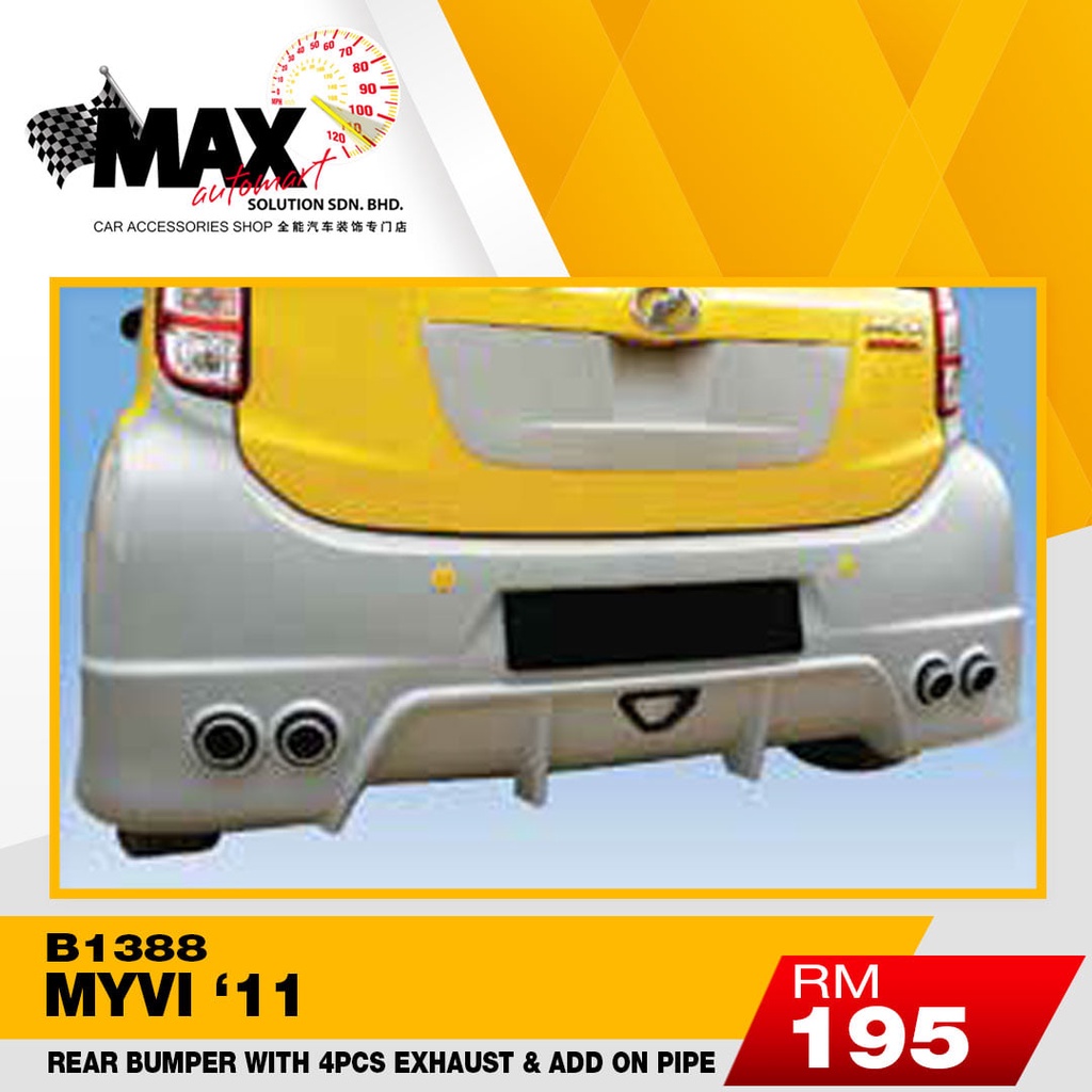 PERODUA MYVI REAR BUMPER WITH 4 PIPE | Shopee Malaysia