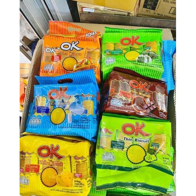 Ok Thai thin slice biscuits 1 bag of 360gr (12 small packs) | Shopee ...