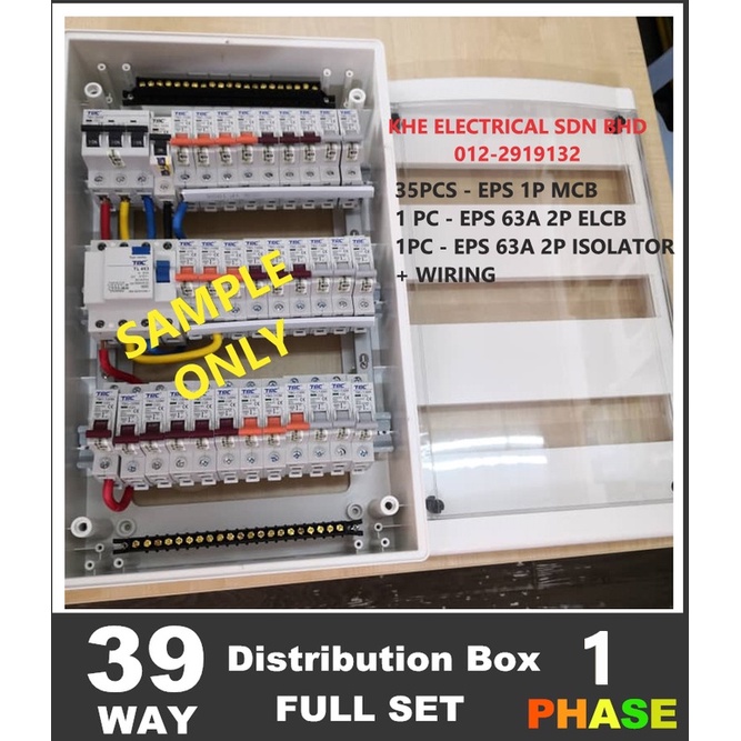 CONSUMER DB FULL SET 39Way PVC DB BOX ( Single Phase ) | Shopee Malaysia