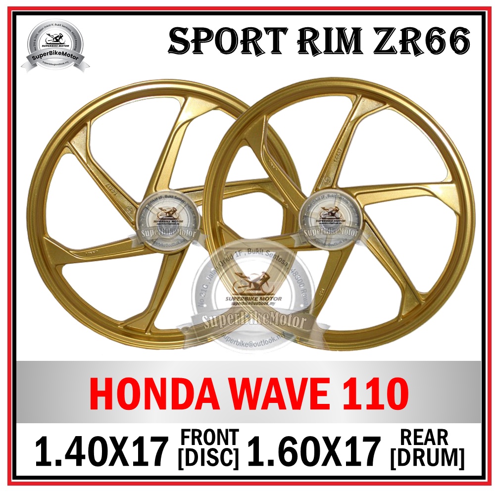 HONDA W110 / WAVE110 / DASH - 6L ZR66 Sport Rim (With Bearing and Bush ...