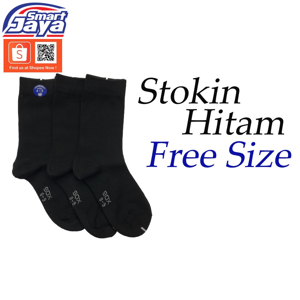 Stokin Hitam Panjang 3 IN 1 /Stokin Casual/Stokin Sekolah/Unisex ...