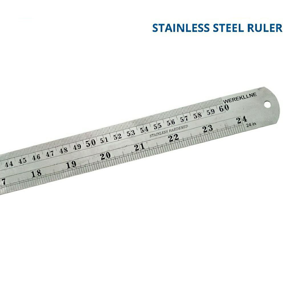 Pembaris Besi Panjang Stainless Steel Ruler Pembaris Sekolah Stationery ...