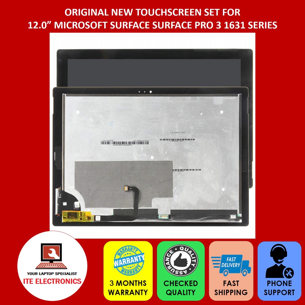 NEW ORI MICROSOFT SURFACE PRO 3 1631 12" LCD DISPLAY DIGITIZER ...