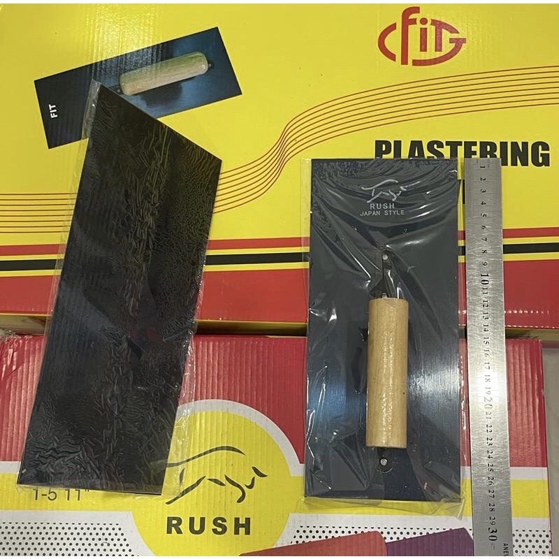 RUSH Raskam iron plate wooden handle cement spoon plaster trowel ...