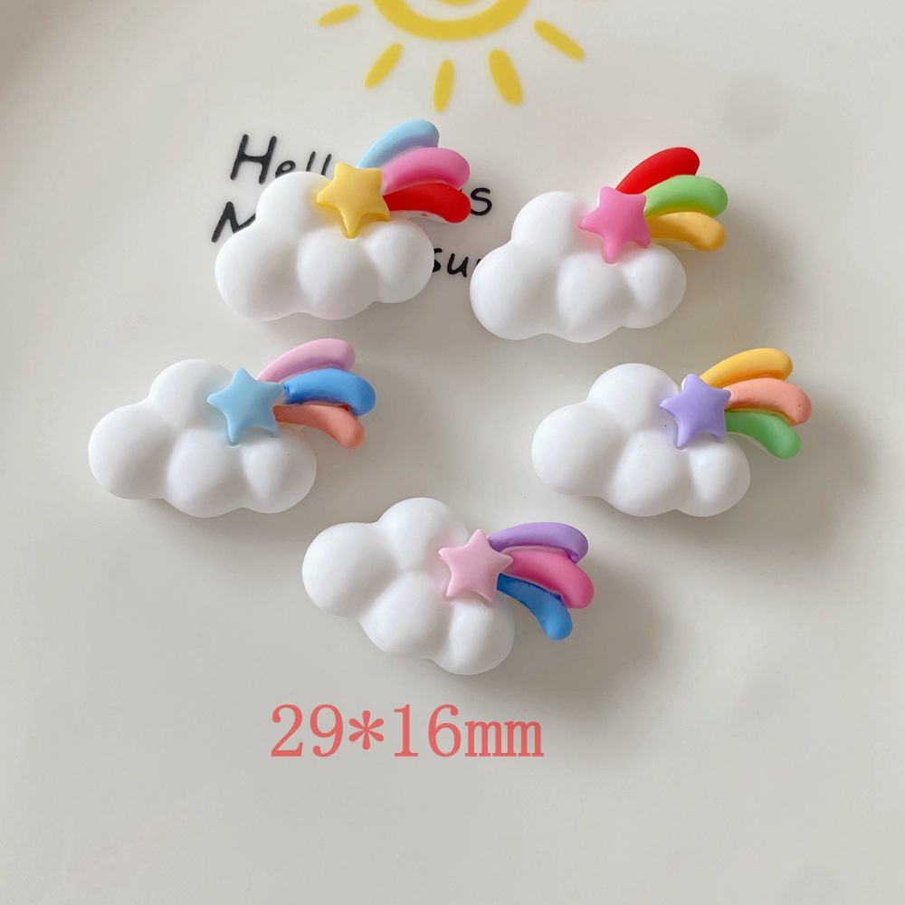 Flat-bottomed Rainbow Cloud Shape Resin Flatback Accessories Diy Phone ...