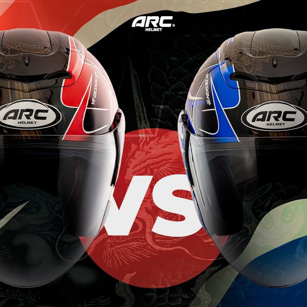 ARC RITZ YF DRAGON HELMET (RED & BLUE) CLEAR VISOR | Shopee Malaysia