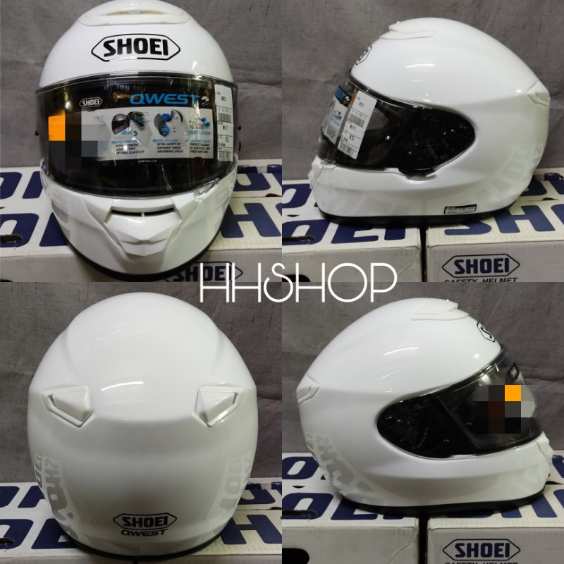 ORIGINAL SHOEI QWEST FULL FACE HELMET GLOSS WHITE | Shopee Malaysia