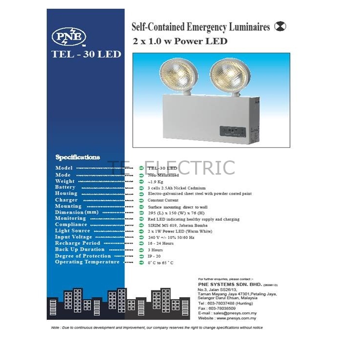 PNE TEL-30 TWIN LAMP LED EMERGENCY LIGHT PNE MICKEY MOUSE LED EMERGENCY ...