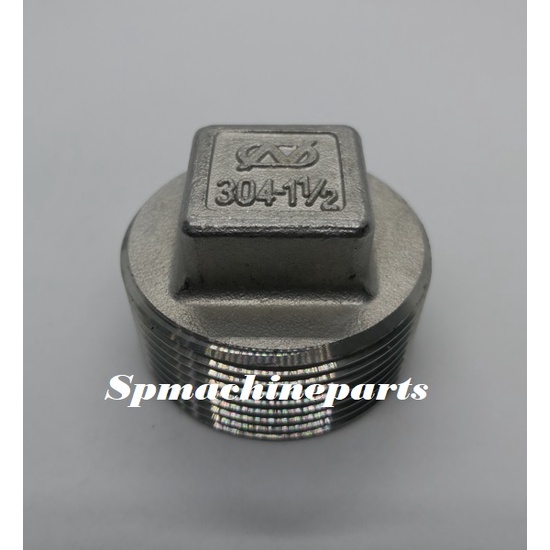 Stainless Steel SS304 Square Head Plug Male Fitting 1 1/2" (40mm ...