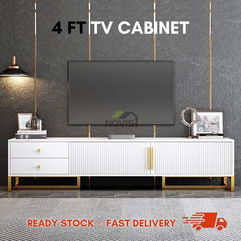 NOVIS FURNITURE 4 FT TV CABINET + COFFEE TABLE / KABINET TV / ALMARI TV | Shopee Malaysia