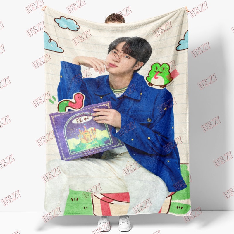 BTS x Cookie Run: Kingdom 4 Size Flannel Blanket RM & Jin & SUGA ...