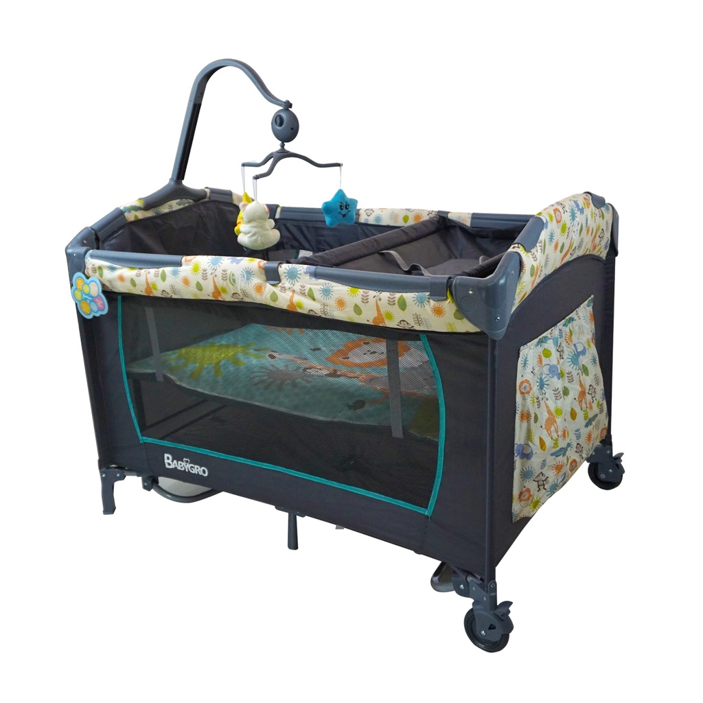 Babygro Playpen with Mosquito Net and Toybar convertible to Rocker with ...