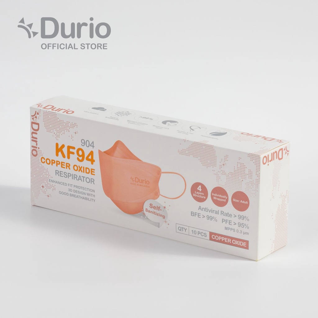 Durio 904 KF94 Respirator Copper Oxide (10 Pcs) | Shopee Malaysia