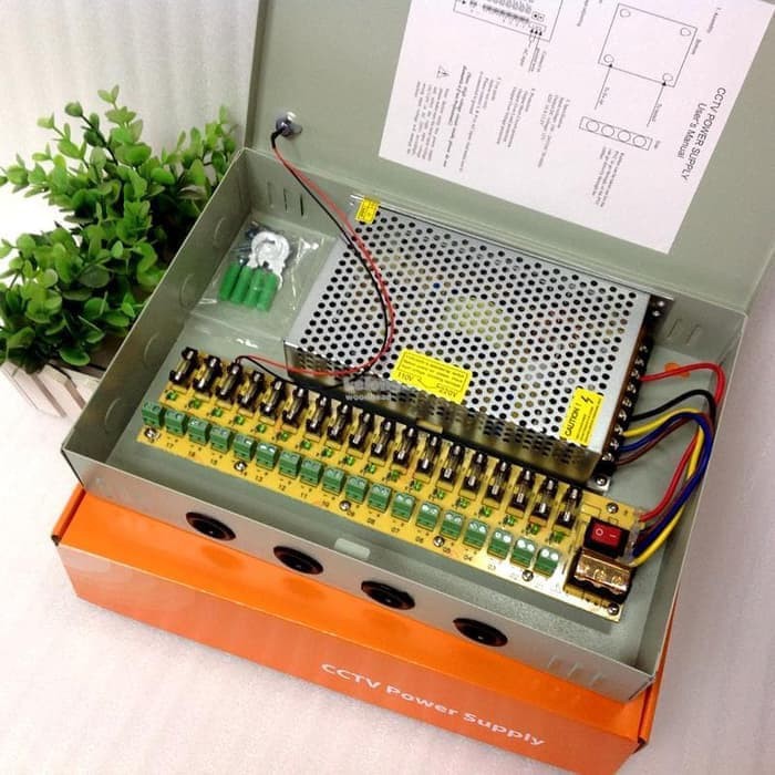 Psu (Power Supply Unit) CCTV 12v 30A with Panel box + Fuse | Shopee ...