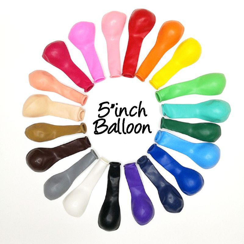 Ready Stock 5 Inch Baby Balloon Latex Multicolour Small Balloon Matte ...