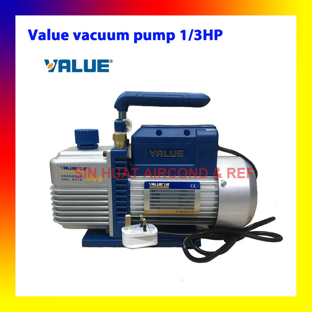 VALUE Vacuum Pump 1/3 HP for Air Conditioning / Refrigerator 7.2m³/H ...