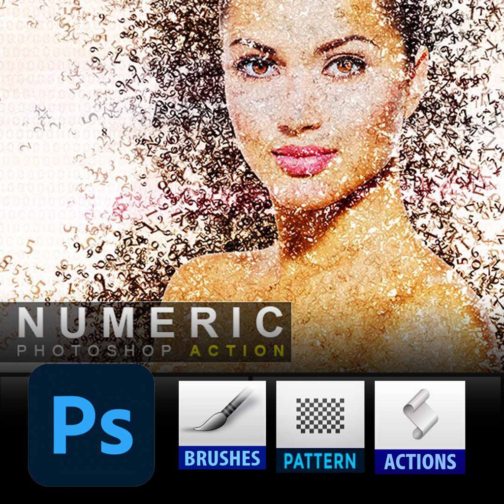 Photoshop Action Effect - Numeric Photoshop Action (English) | Shopee ...
