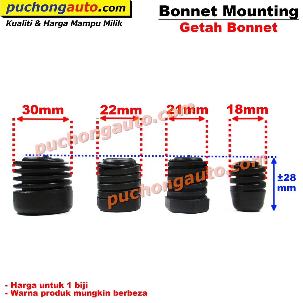 Bush Bonnet Mounting Rubber Car / Getah Bonet Kereta - Universal - 1pcs ...