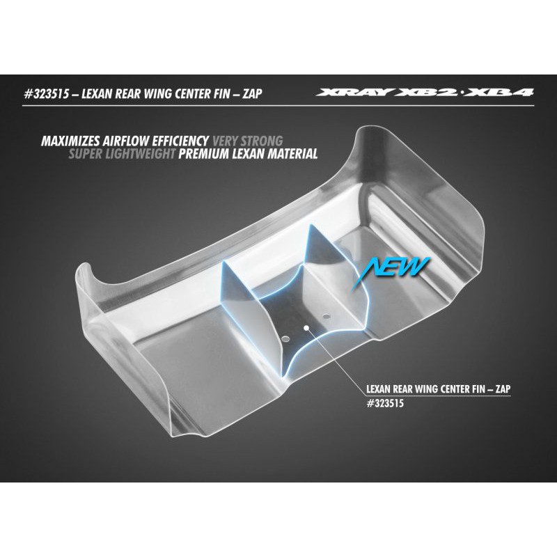 XRAY 323515 - Lexan Rear Wing Center Fin - Zap (2) [XR-323515] | Shopee ...