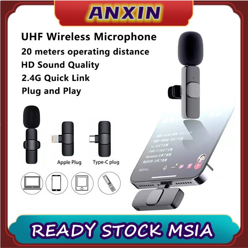 READY STOCK Wireless Microphone Portable Mini Mic for PC/Phone/Camera ...