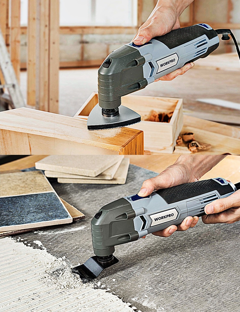 READY STOCK WORKPRO Oscillating Tool 220V Electric Trimmer Saw for Wood ...