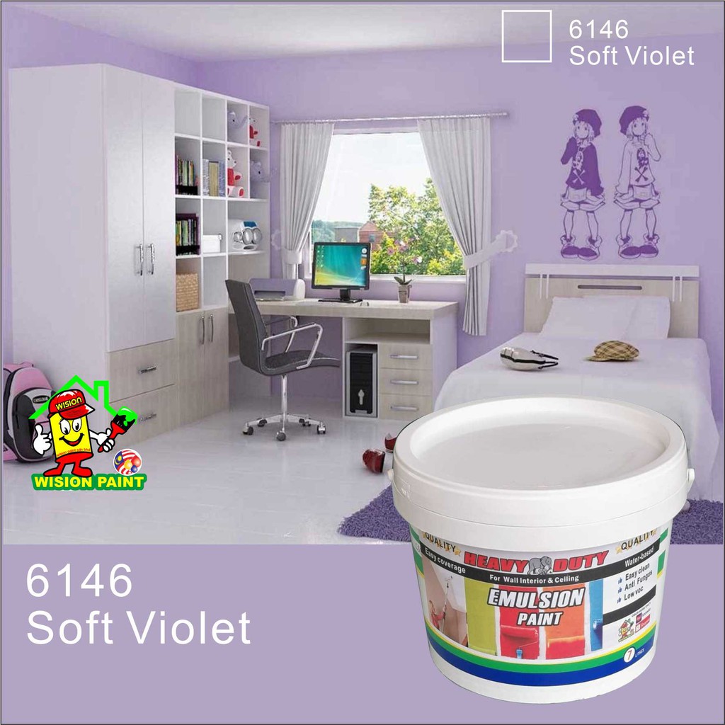 🔥 SKE 6146 SOFT VIOLET 🔥 7L Heavy Duty Emulsion paint / wision paint ...