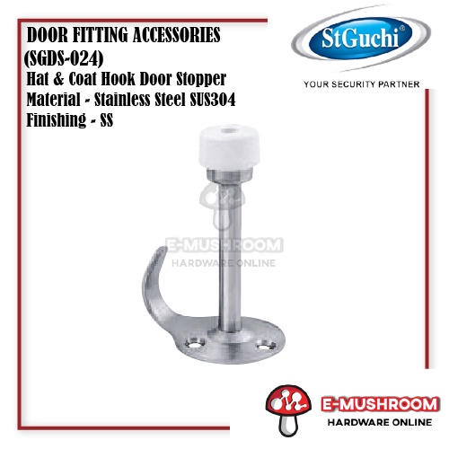 St Guchi SGDS-024 Hat & Coat Hook Door Stopper With Hanger Wall Stopper | Shopee Malaysia