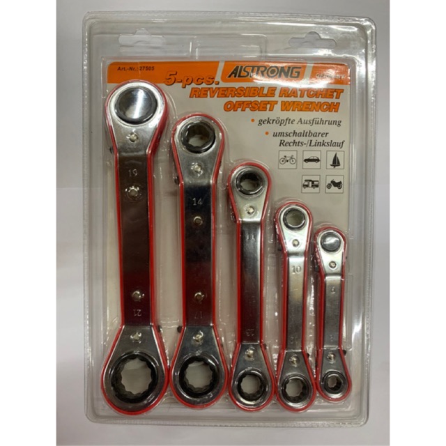 ALSTRONG REVERSIBLE RATCHET OFFSET WRENCH - 5PCS (MADE IN GERMANY ...