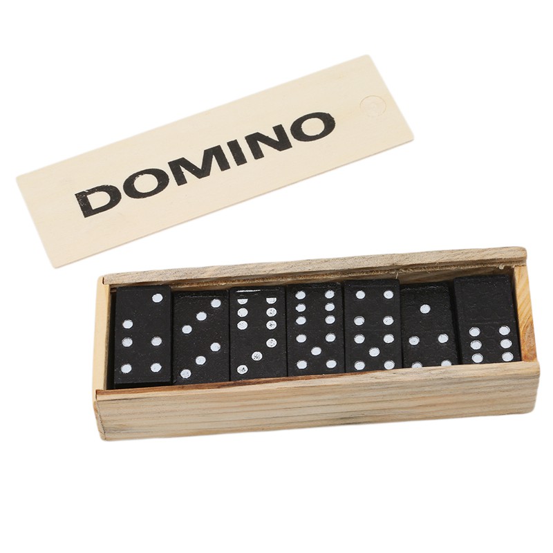 Board Standard Domino Set Wooden Games Play Wooden Educational Toys ...