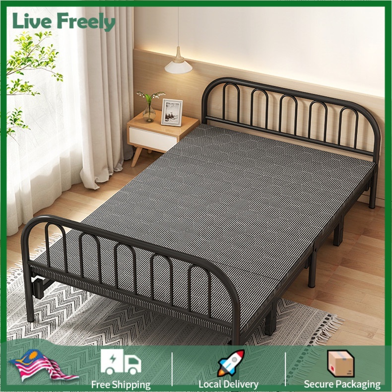 💖Ready Stock💖Foldable Bed Frame / Katil Lipat / Single Portable Bed ...