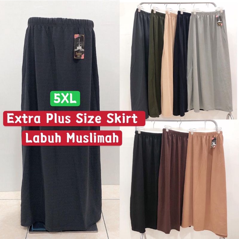 🔥LW5085XL🔥Extra Plus Size Skirt Labuh Muslimah /Kain Labuh Kembang ...