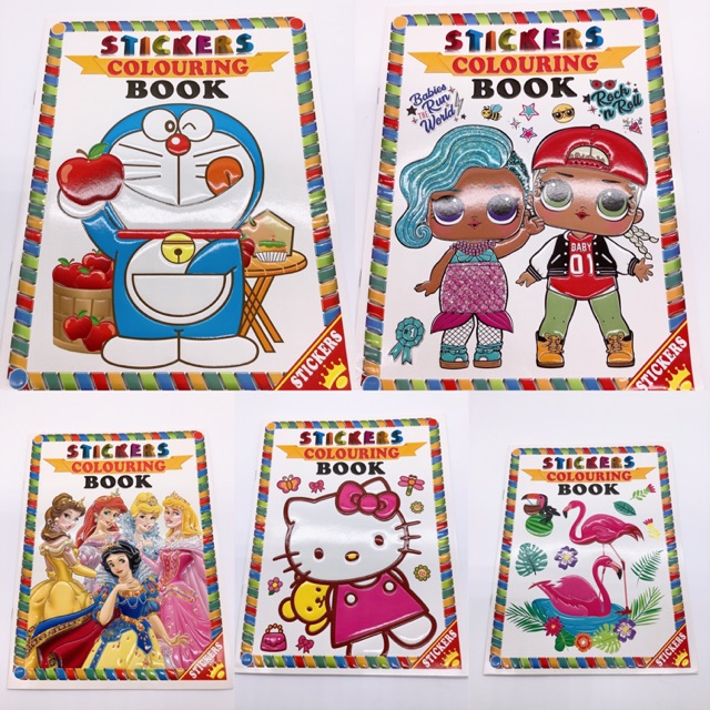 Colouring Book And Sticker For Children Buku Warna Cartoon budak ...