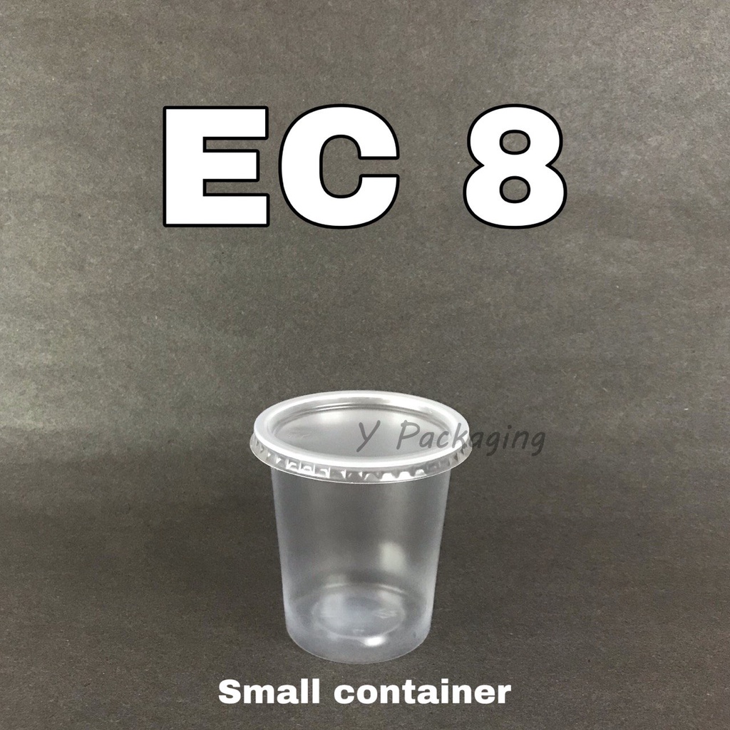EC8 Round Disposable Plastic Small Container 8oz 100PCS【Ready Stock ...