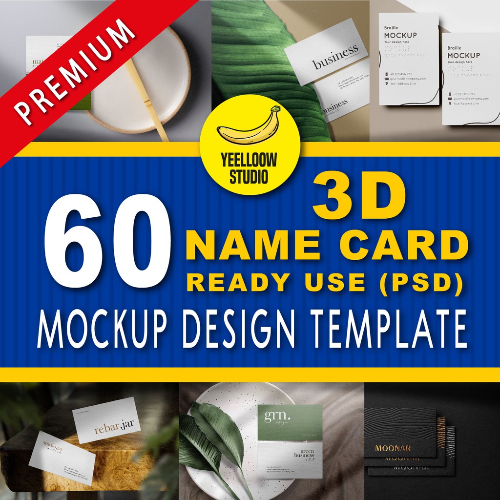 60 3D Name Card ready use Premium mockup design - PSD | Shopee Malaysia