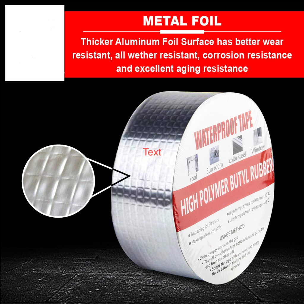Aluminum Foil Bitumen Butyl Rubber Tape Self Adhesive Waterproof for ...