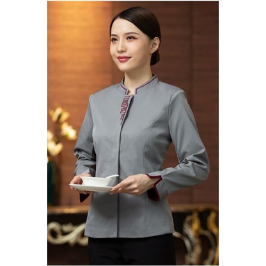 Long Sleeve Restaurant Waiter Uniform for Woman Hotel Food Service ...