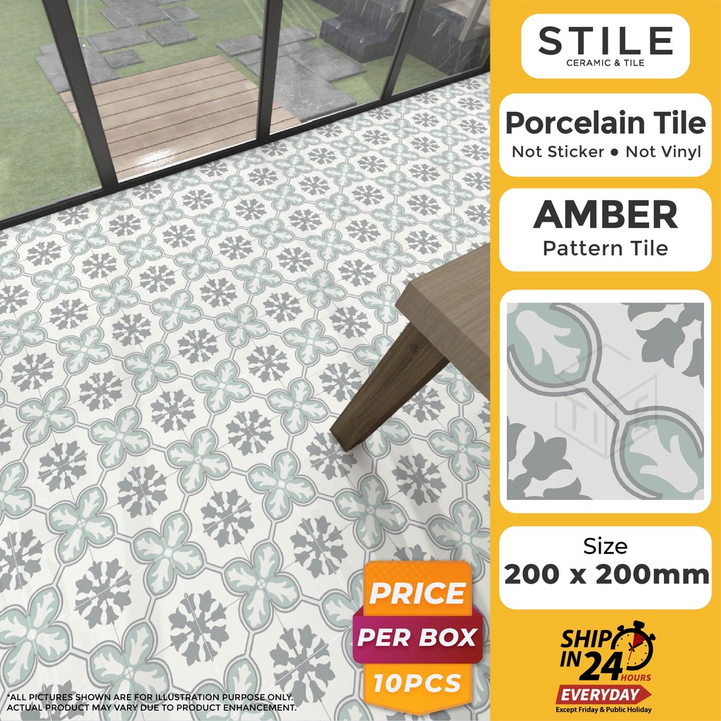 [REAL TILE] 10PCS AMBER PATTERN MOSAIC TILES/MOZEK/CERAMIC TILES/MOZEK ...