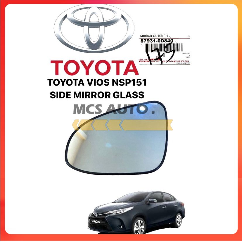 TOYOTA VIOS NSP151 NEW MODEL SIDE MIRROR GLASS | Shopee Malaysia
