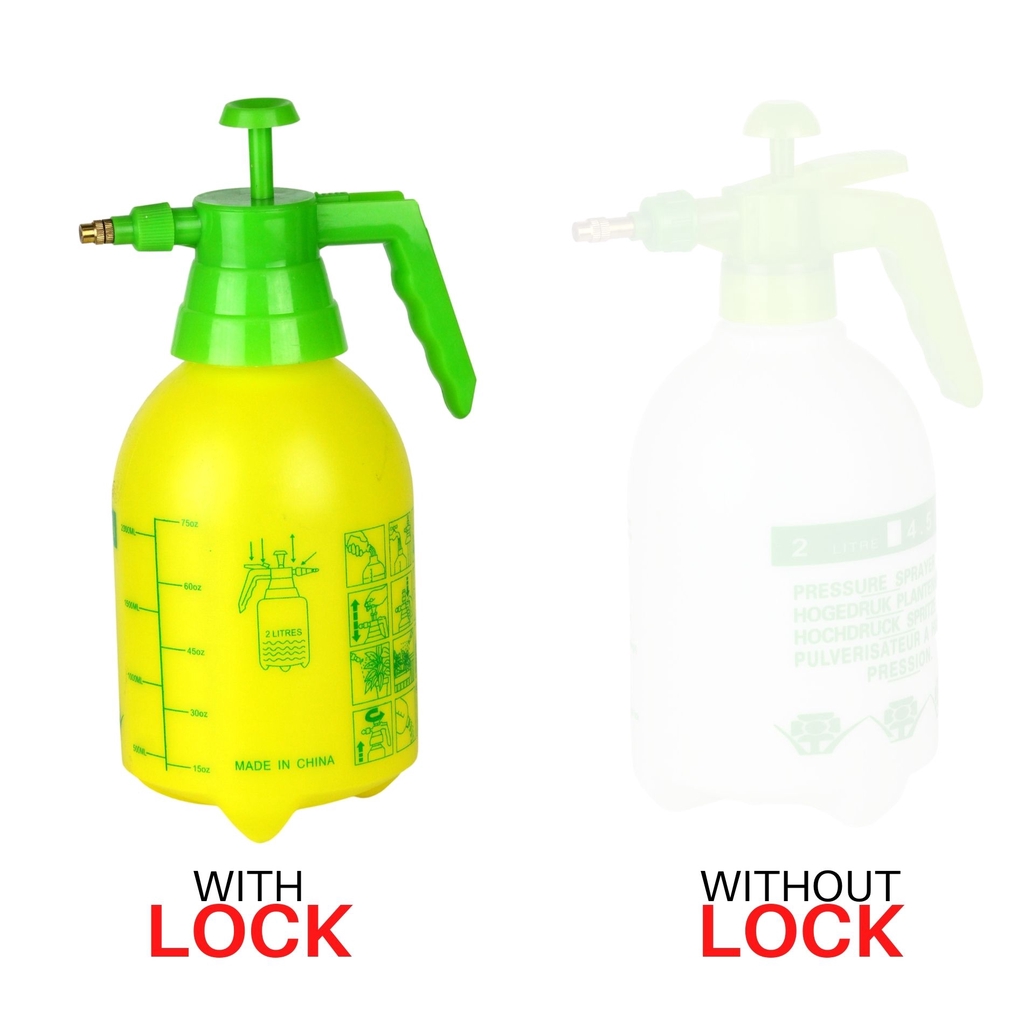 2 Liter Brass Nozzle Pressure Sprayer Garden Plastic Pesticide Control ...