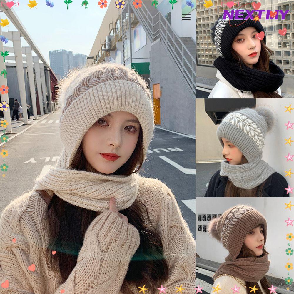 NEXTMY Hats Outdoor Autumn and Winter Warm Knitted Wool Hat woolen yarn ...