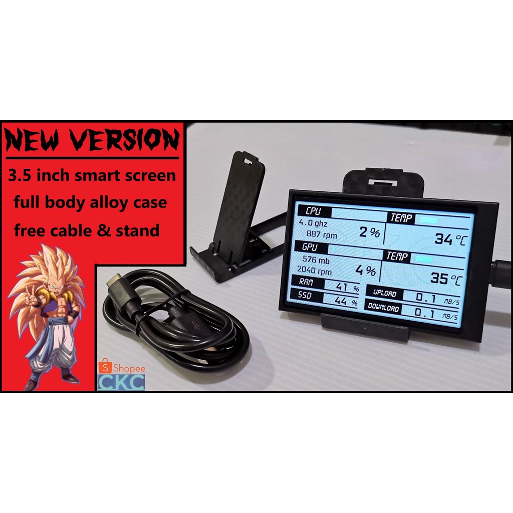 3 5 Inch Ips Display Monitor Cpu Sensor Panel Pc Mini Monitor Black